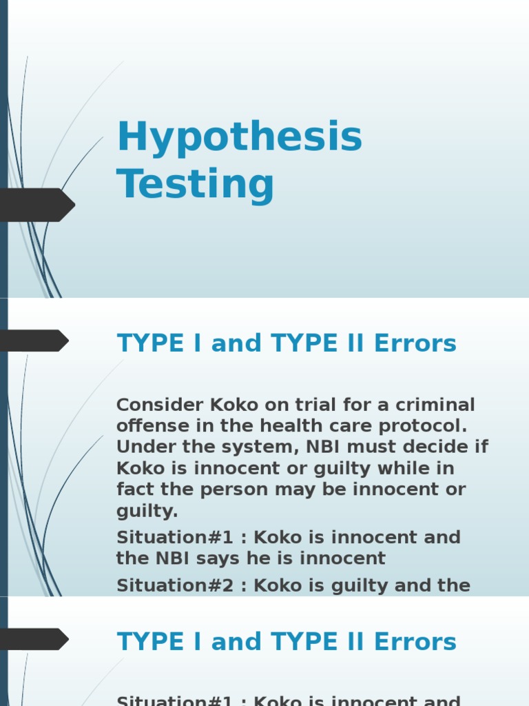 Week 14 Hypothesis Testing 2 | PDF | Type I And Type Ii Errors ...
