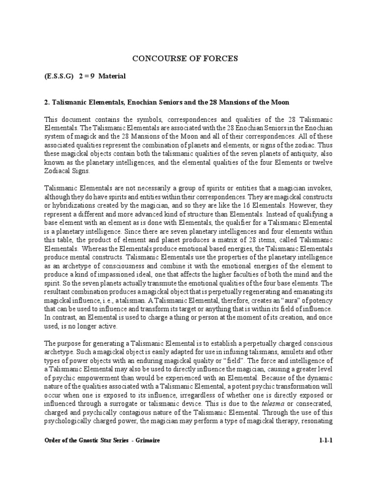 Talismanic Elementals and Their Powers | PDF | Moon | Amulet
