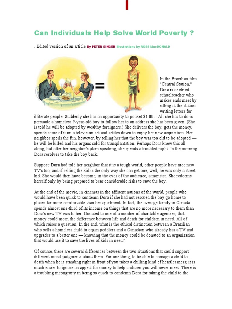 Can Individuals Help Solve World Poverty | PDF