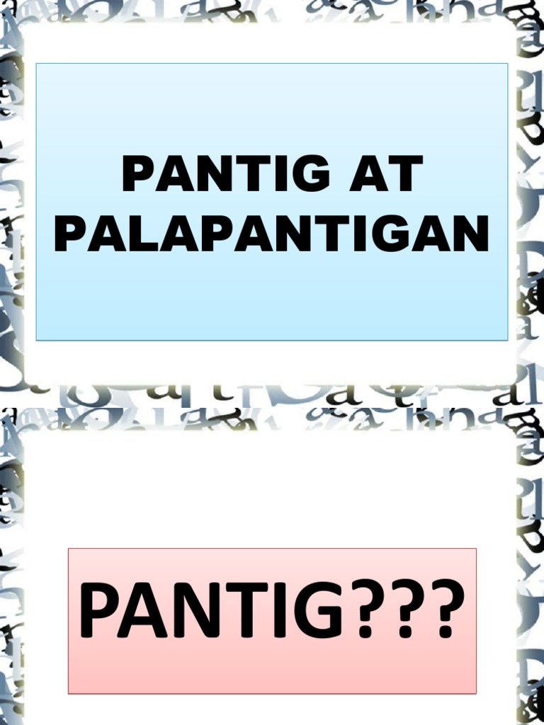 Pantig at Palapantigan | PDF