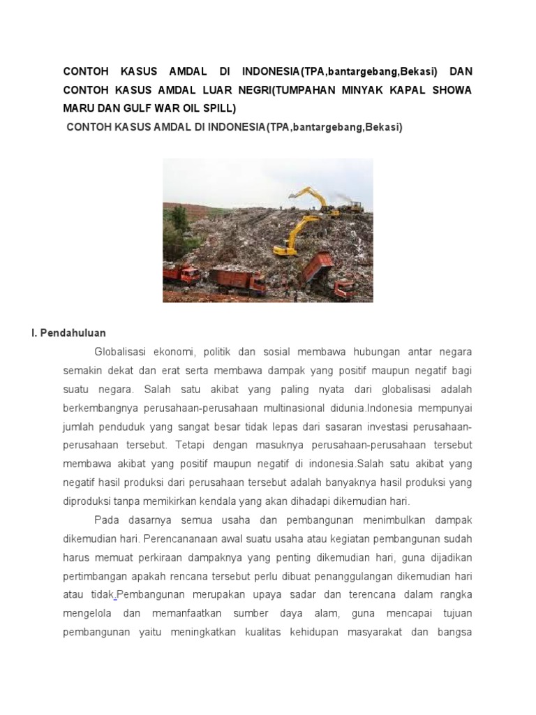 Contoh Kasus Amdal Di Indonesia Tpa | PDF