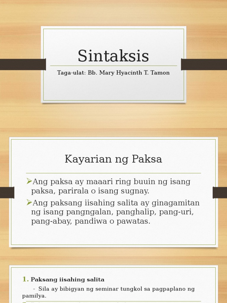 Sintaksis - PPTX Hyacinth 1 | PDF