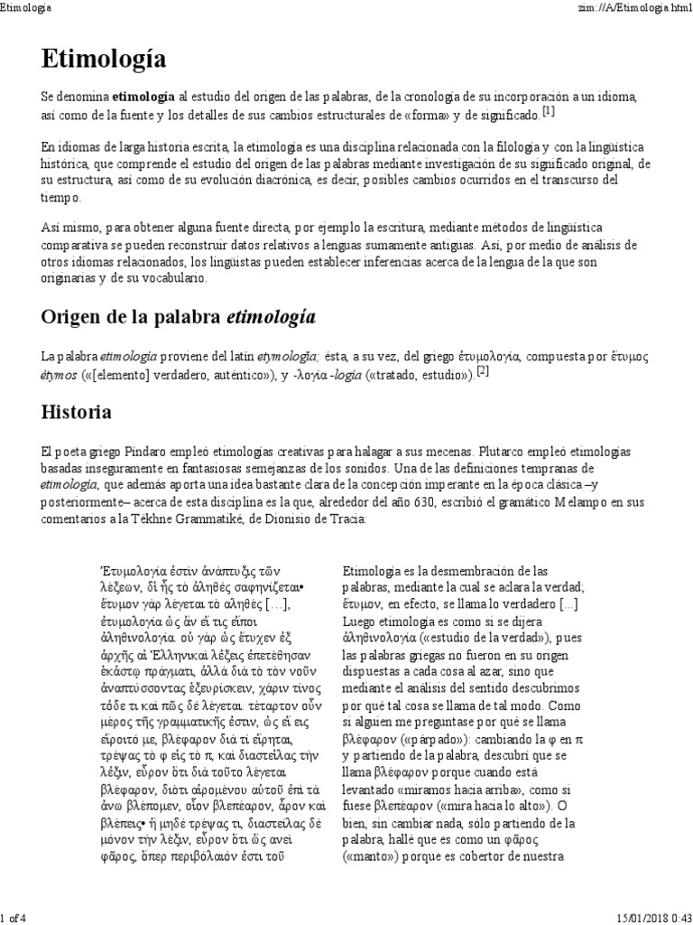 Etimología | PDF | Lexicografía | Lingüística