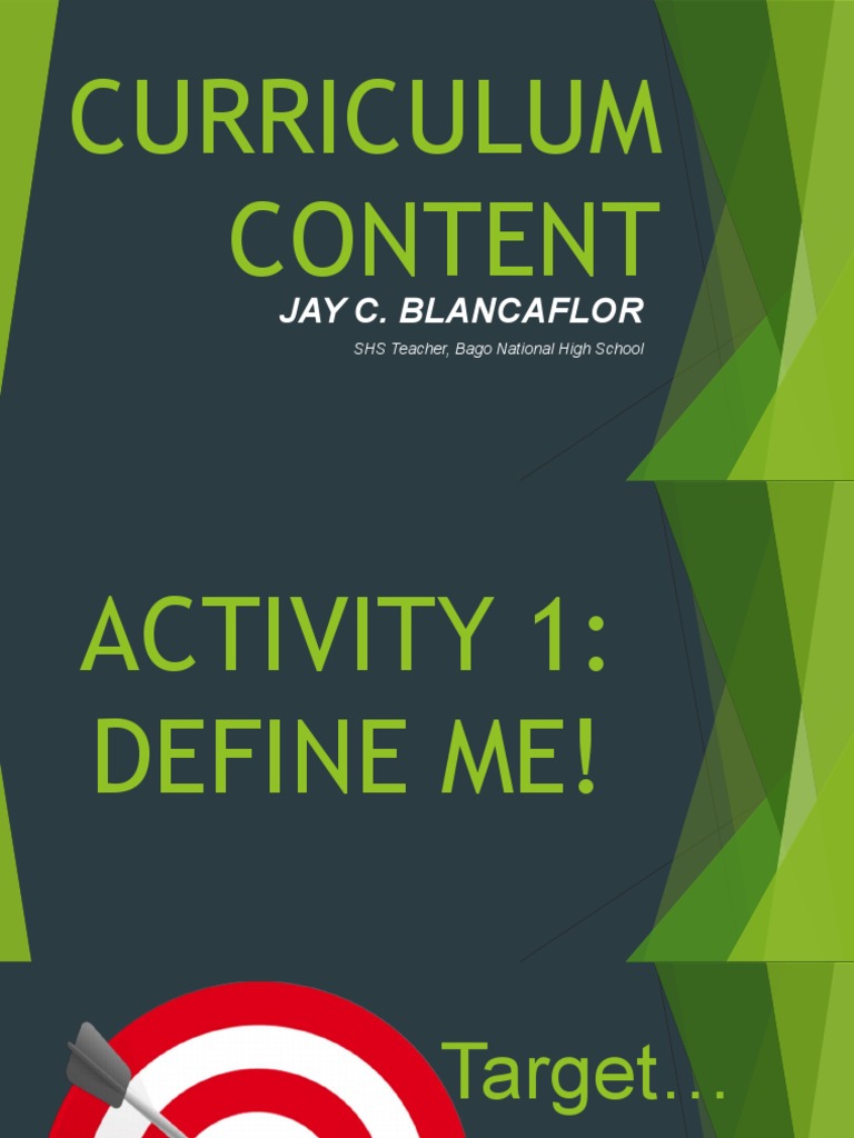 Curriculum Content: Jay C. Blancaflor | PDF