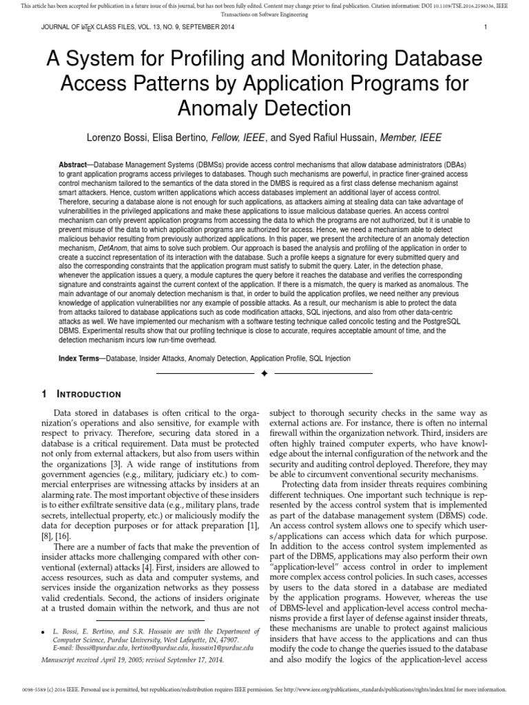 A System For Profiling and Monitoring Database Access Patterns by ...
