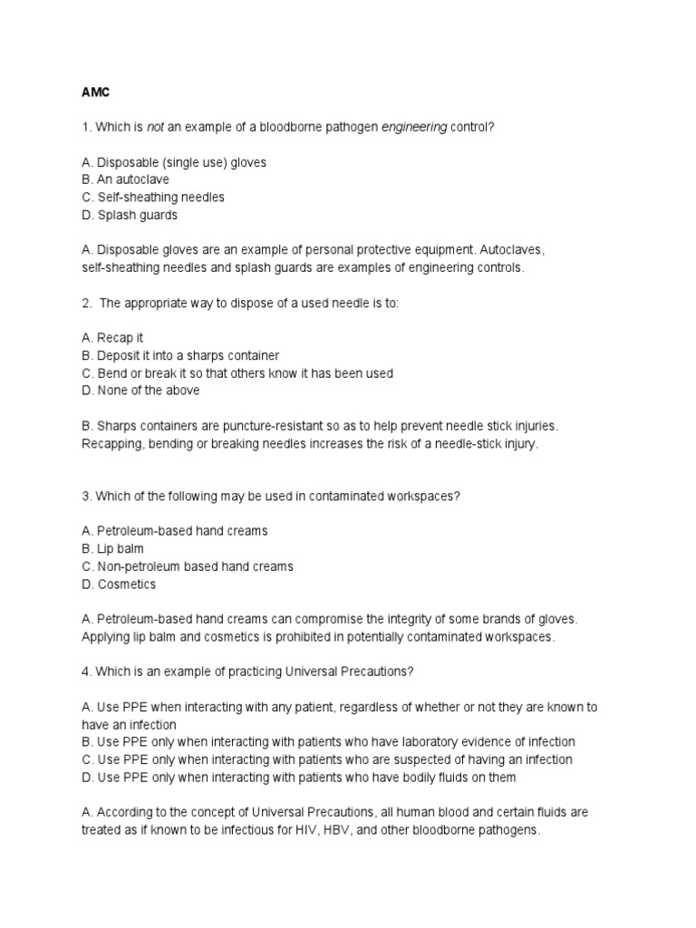 BBP Practice Test Question | PDF | Prevention | Epidemiology