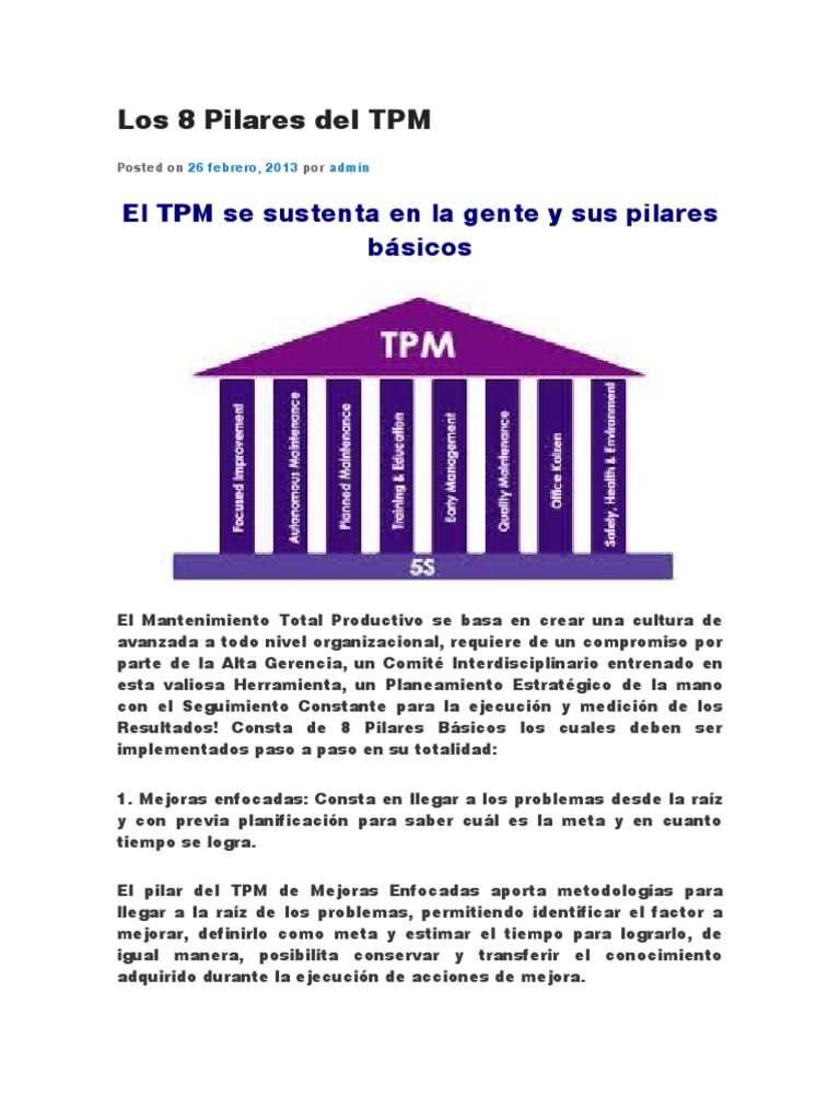 Los 8 Pilares Del TPM | PDF | Economias | Business