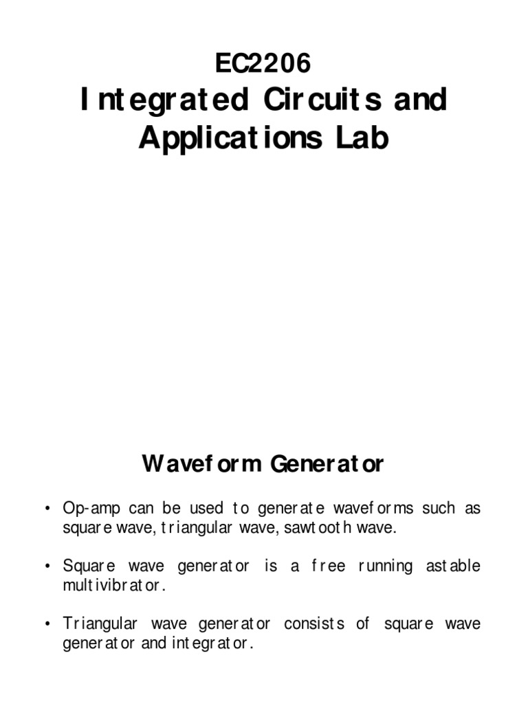 Generate Square & Triangular Waves | PDF | Operational Amplifier | Electrical Circuits
