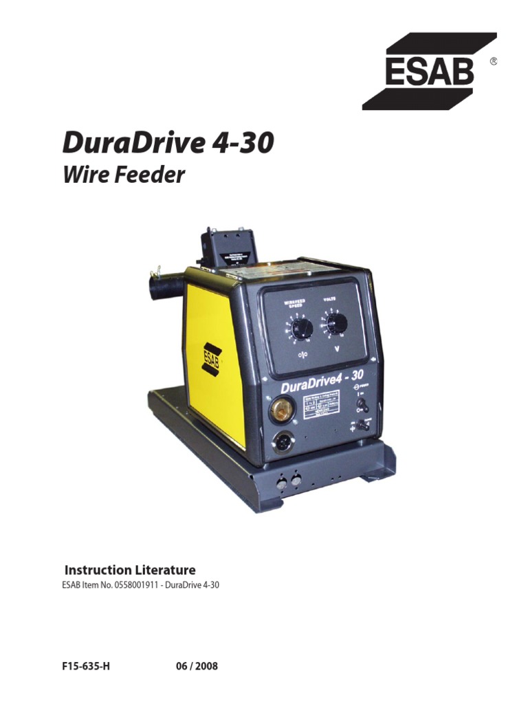 DuraDrive 4-30 Wire Feeder Manual | PDF | Welding | Construction