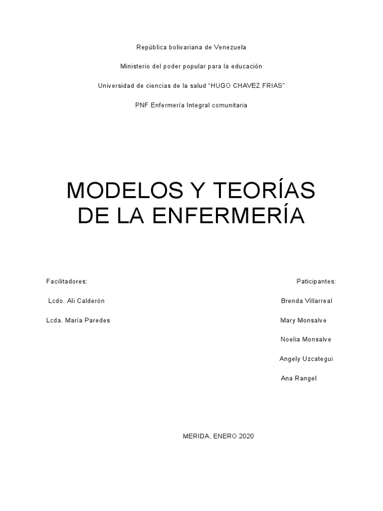 Los Modelos y Teorías de La Enfermería | PDF | Enfermería | Teoría