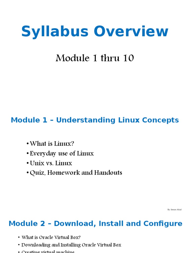 Imran Afzhal Syllabus Slideshow | PDF | Linux | File System