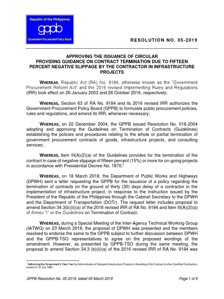 GPPB Resolution No. 05-2019 | PDF | Government | Public Sphere
