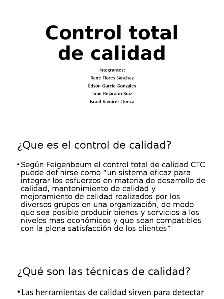 Control Total de Calidad | PDF