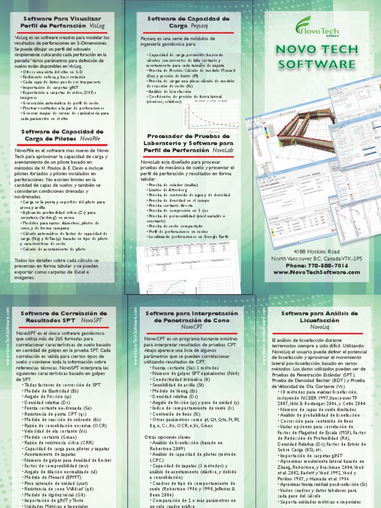 Software Geotécnico Novo Tech | PDF | Software | Suelo