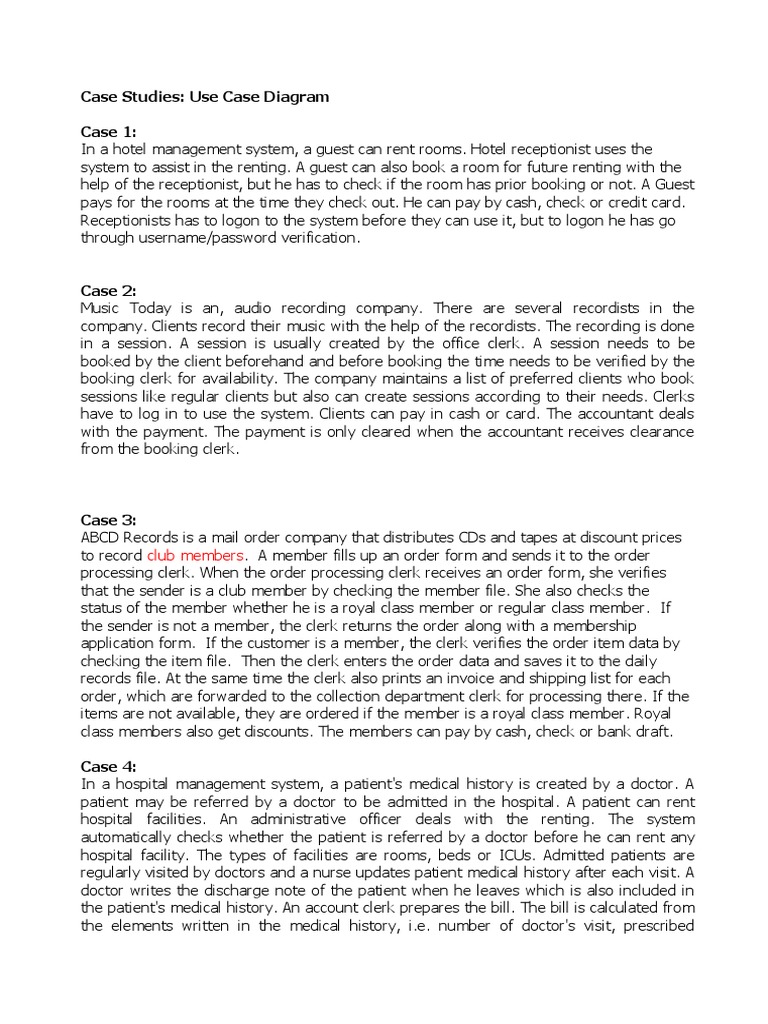 Lecture - 3a - Use Case Studies-Use Case | PDF | Cheque | Hospital