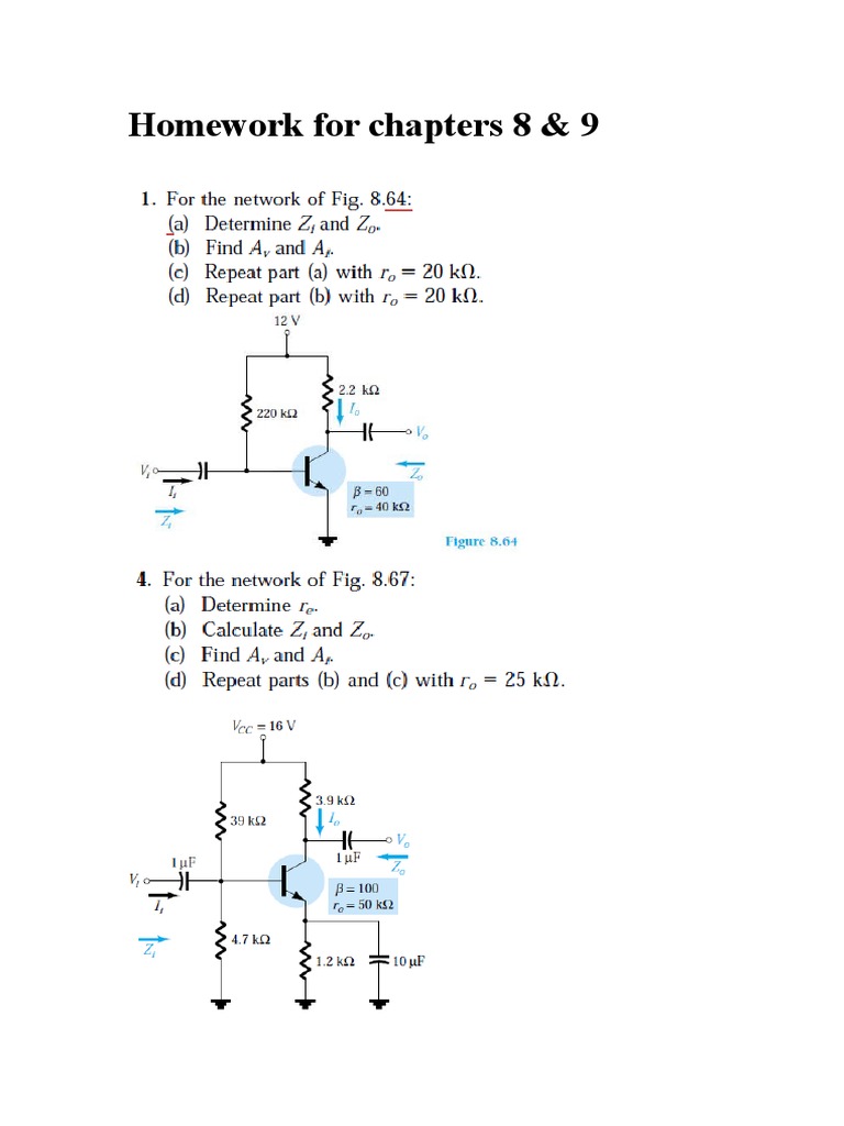 Homework of Chapters 8 &9 | PDF