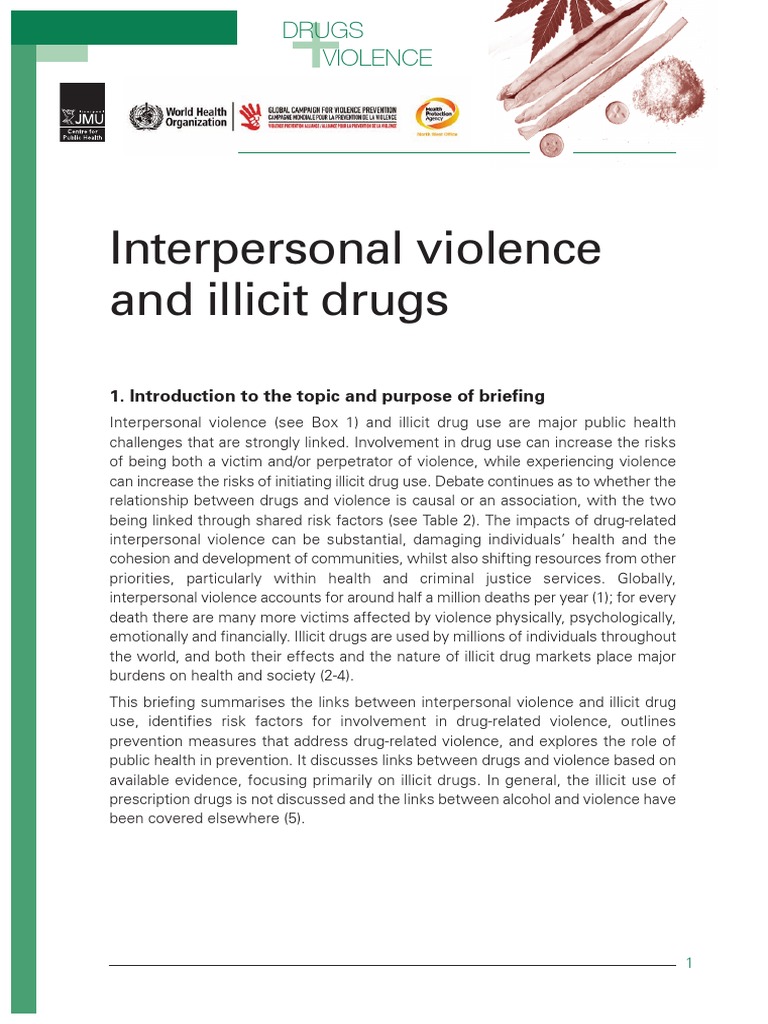 Interpersonal Violence and Illicit Drugs | PDF | Substance Abuse | Violence