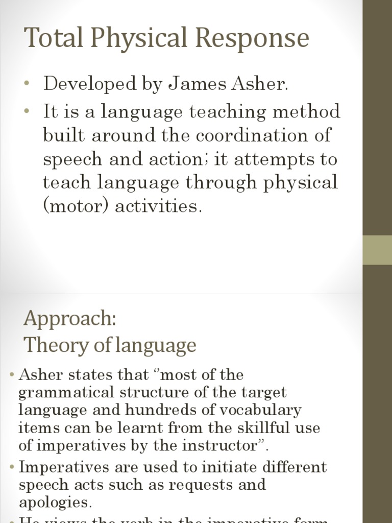 Total Physical Response Method | PDF | Applied Psychology | Pedagogy