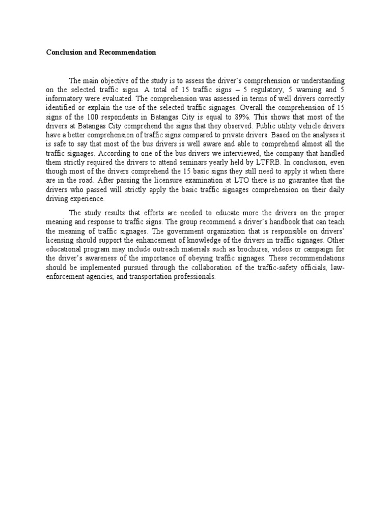 Conclusion and Recommendation | PDF | Business