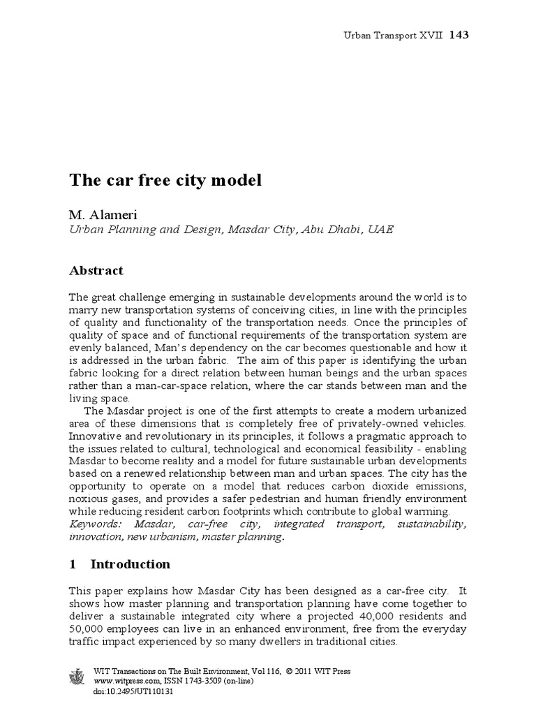 The Car Free City Model UT11013FU1 | PDF | Transport | Public Transport