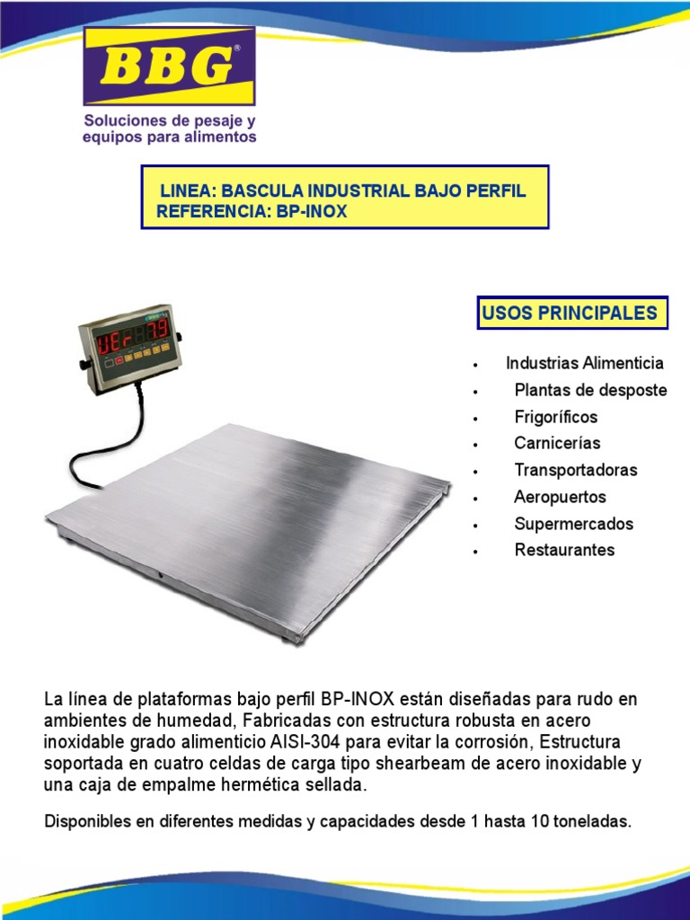 Bascula Ficha Tecnica BBG-INDUSTRY30 | PDF | Batería recargable | Bienes manufacturados