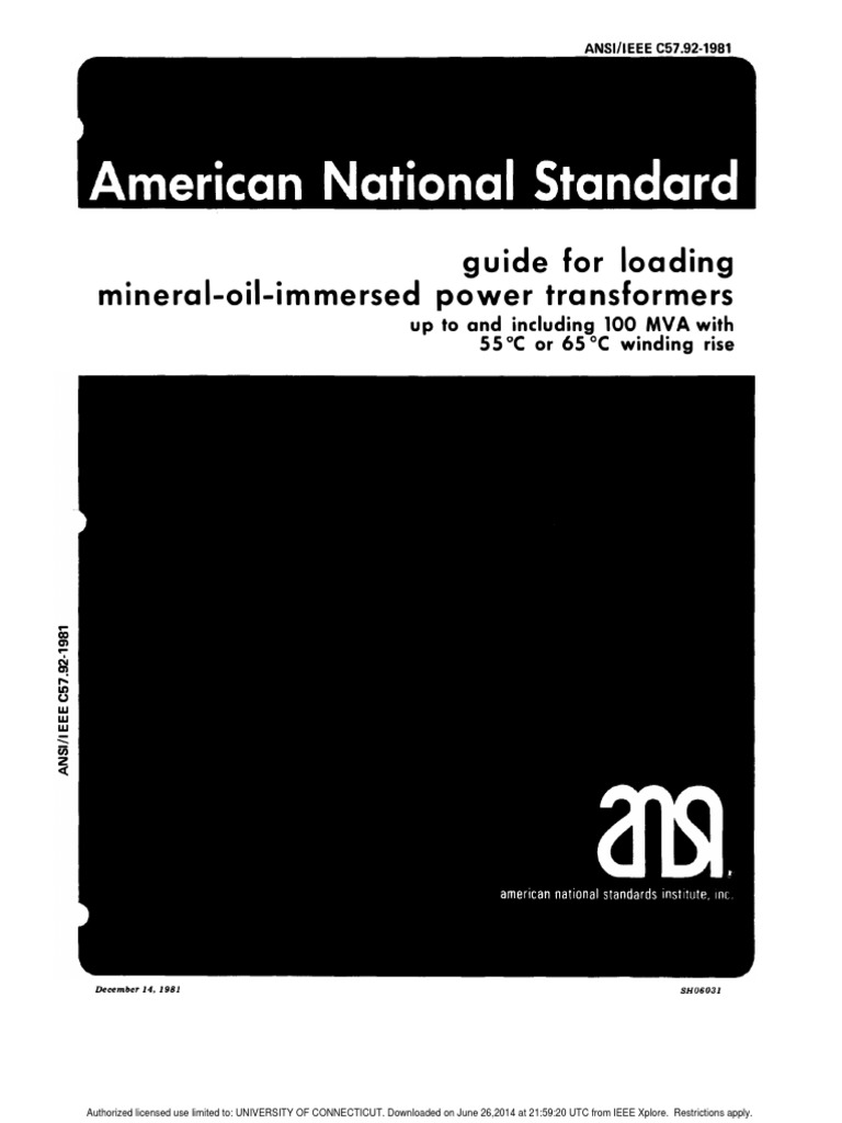 IEEE C57.91-1981-Transformer Loading PDF | PDF | Life Expectancy ...