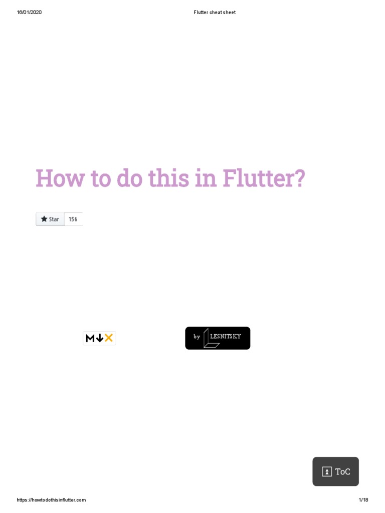 How To Do This in Flutter?: Flutter and Dart Cheat Sheet | PDF | Json | Hypertext Transfer Protocol