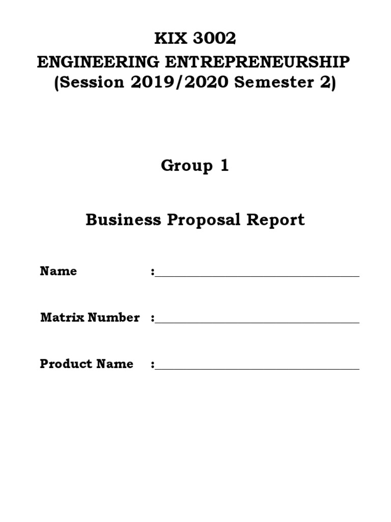 MiniProject - Template - Business Proposal - KIX3002 | PDF | Business Model | Marketing