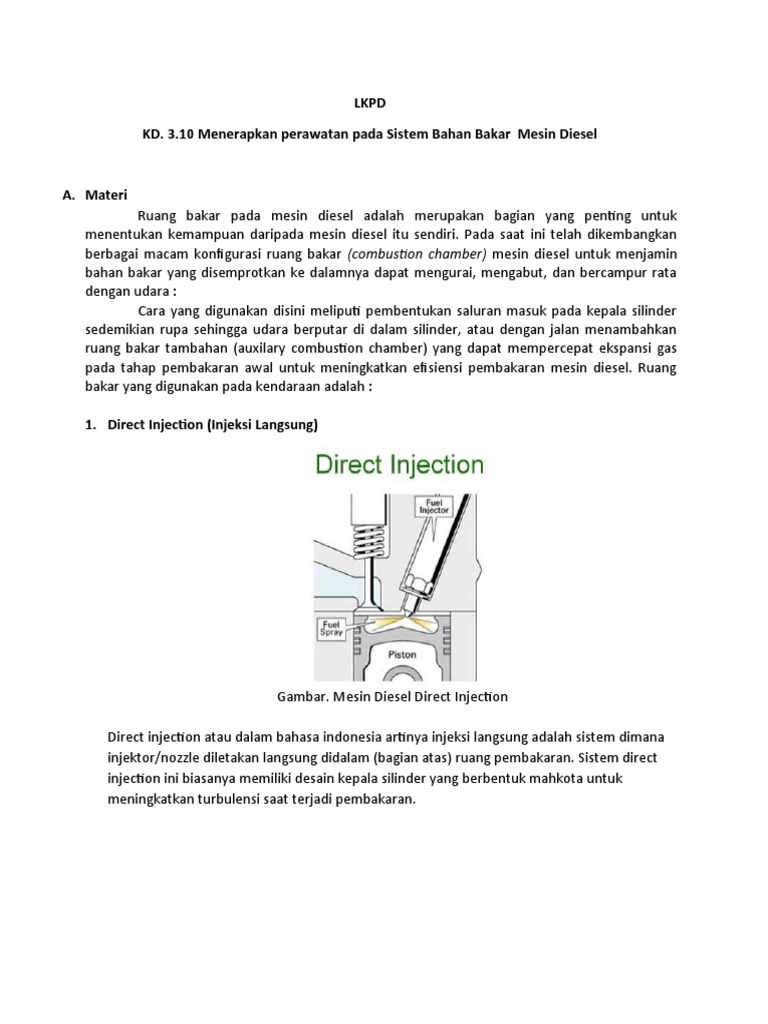 LKPD Daring Mesin Diesel PMKR | PDF