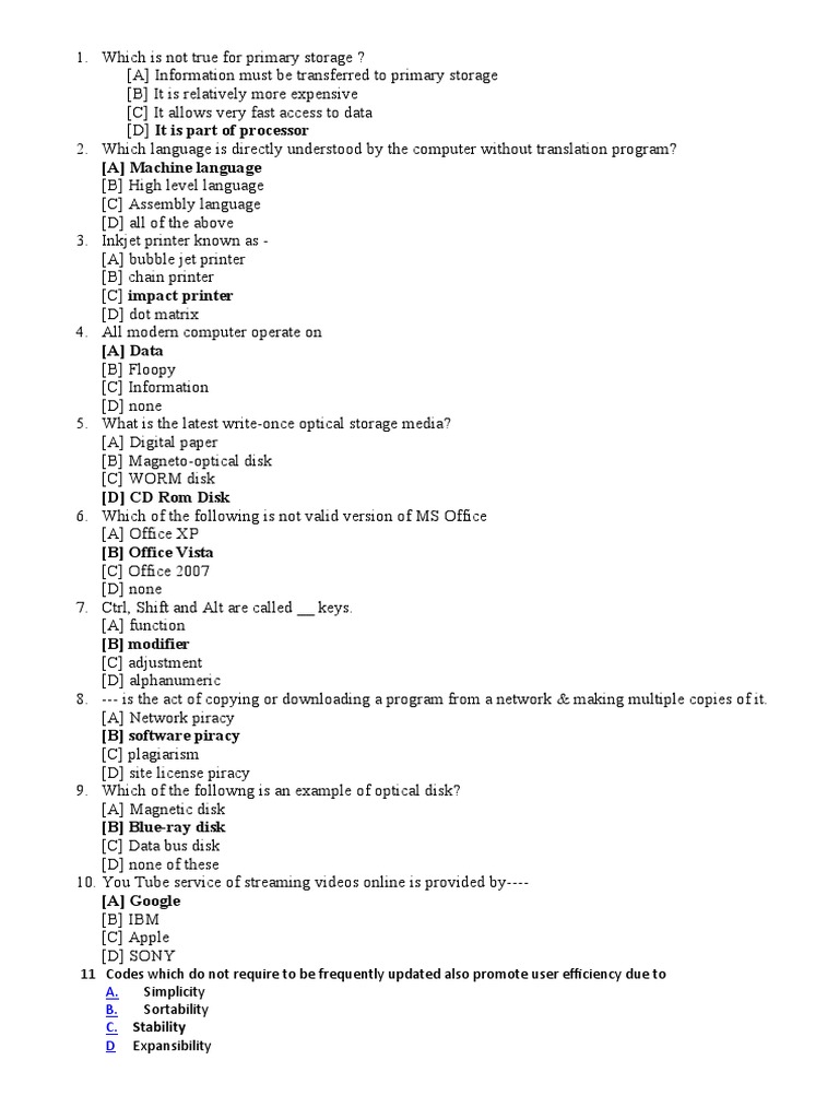 (A) Machine Language: Stability | PDF | Floppy Disk | Computer Data Storage