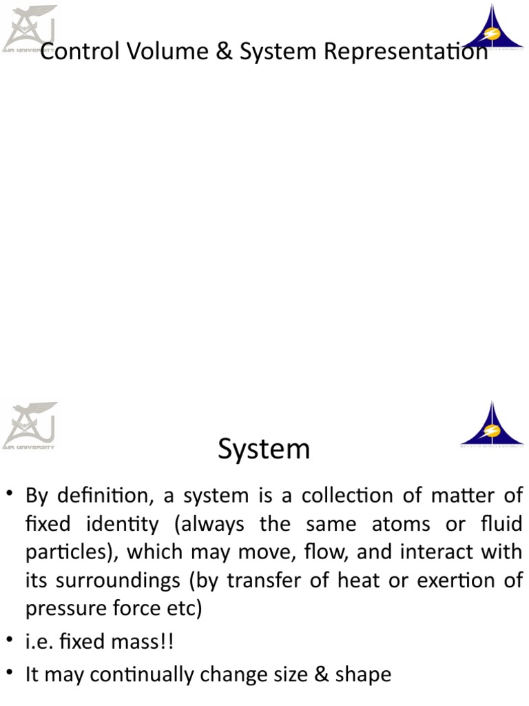 Control Volume & System Representation | PDF | Mass | Volume