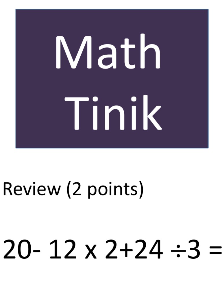 Math Tinik PArt 2 | PDF