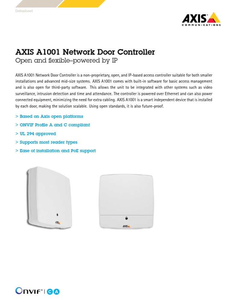 Axis A1001 Network Door Controller | PDF | Computer Networking ...