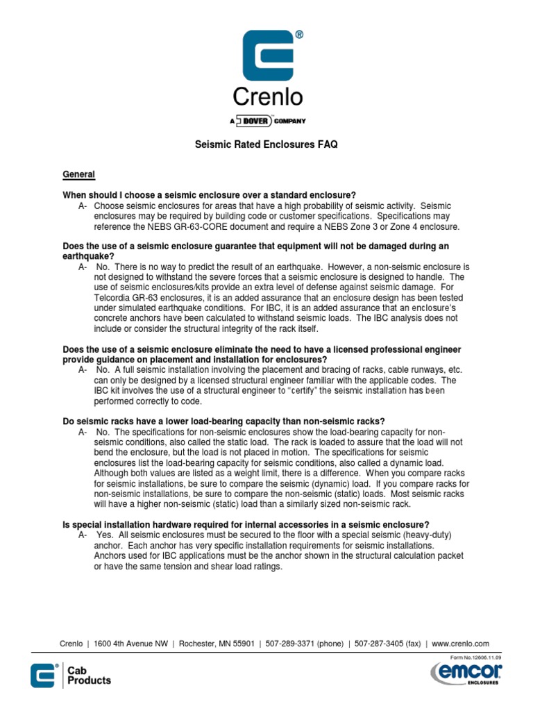 Comprehensive Guide to Seismic Rated Enclosures: Frequently Asked ...
