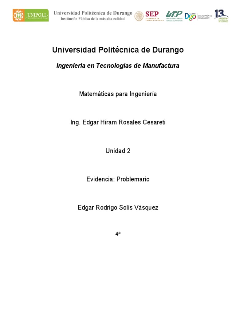 Problemario U2 | PDF