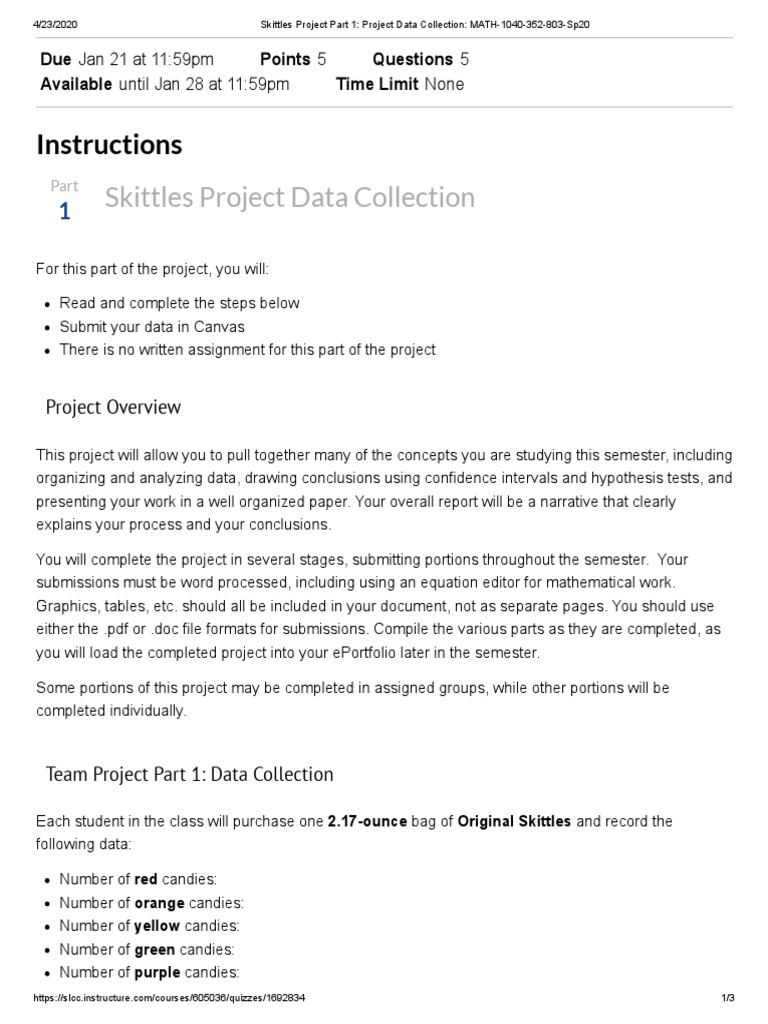 Skittles Project | PDF | Confidence Interval | Standard Deviation