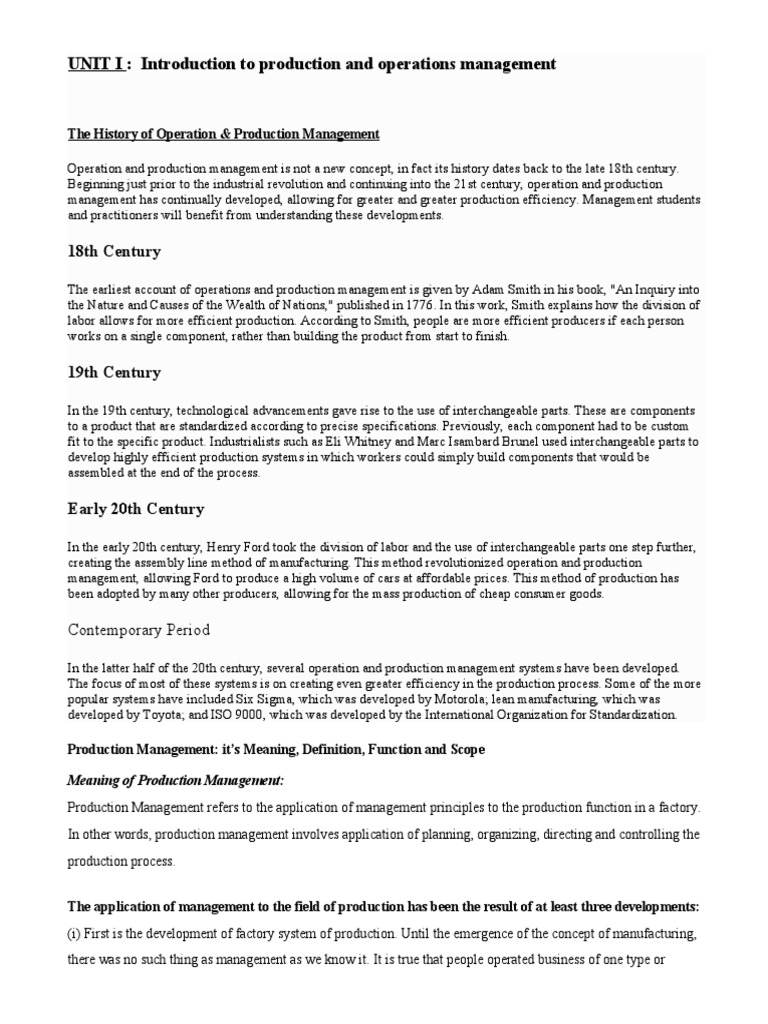 Production and Operations Management | PDF | Operations Management ...