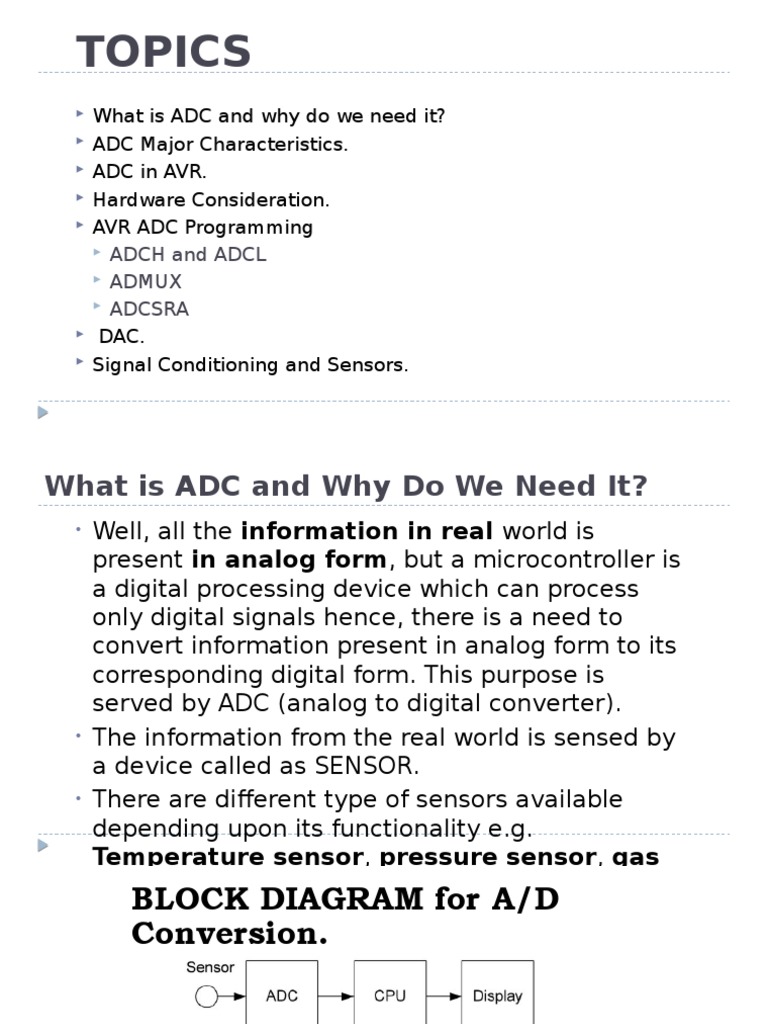 ADC, DAC and SENSOR INTERFACING IN AVR MICROCONTROLLER | Download Free PDF | Analogue ...