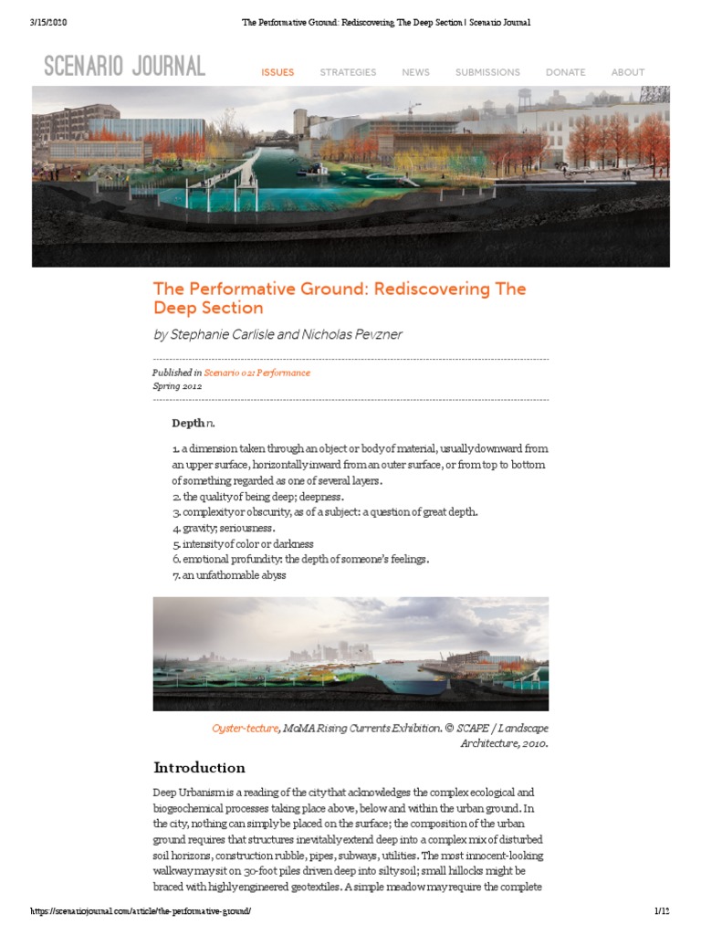 The Performative Ground - Rediscovering The Deep Section - Scenario ...