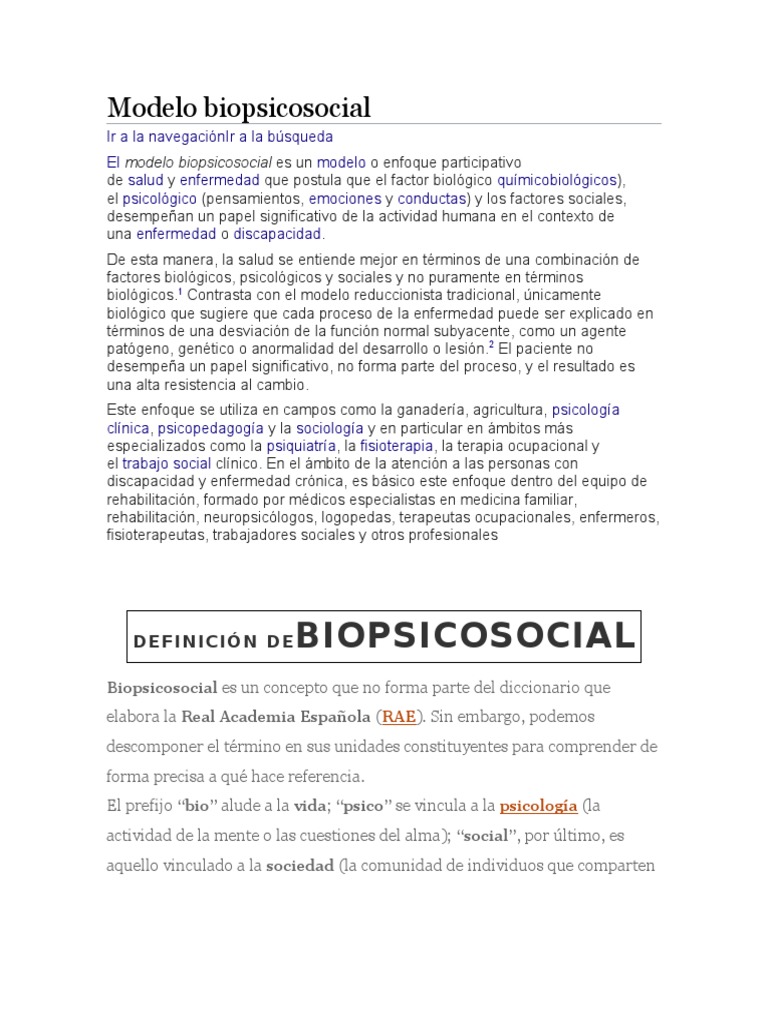 Modelo Biopsicosocial CRISTINA | PDF | Sicología | Comportamiento Modelo Biopsicosocial CRISTINA | PDF | Sicología | Comportamiento