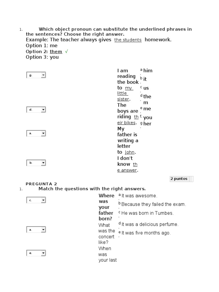 Example: The Teacher Always Gives Homework. Option 1: Me Option 3: You ...