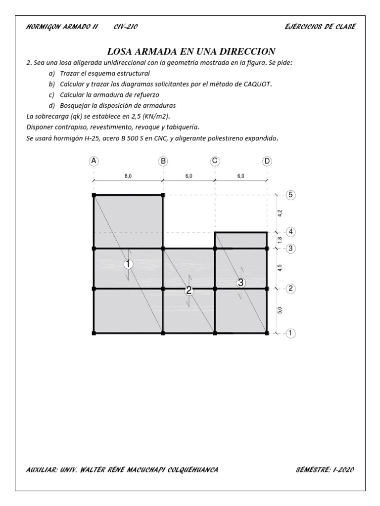 Ejercicios Losa Aligerada en Una Direccion | PDF | Albañilería | Hormigón