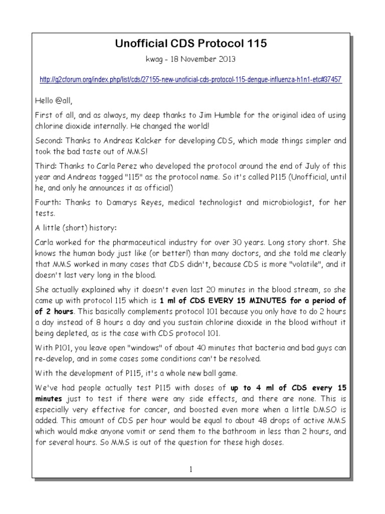 Cds Protocol p115 | Download Free PDF | Chemical Substances | Chemistry