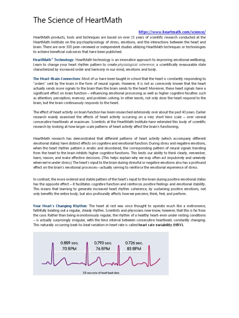 Coherencia Cardiaca HeartMath | PDF | Heart Rate | Psychophysiology