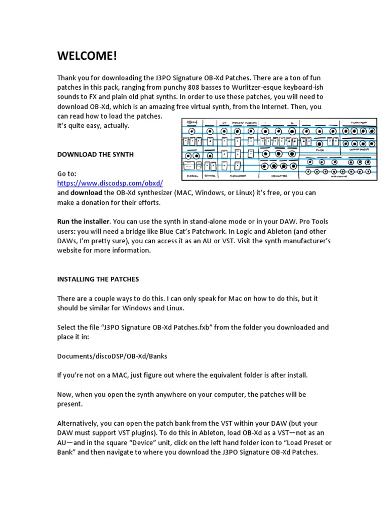 J3PO OB-Xd Patches Instructions | PDF | Computing | Software