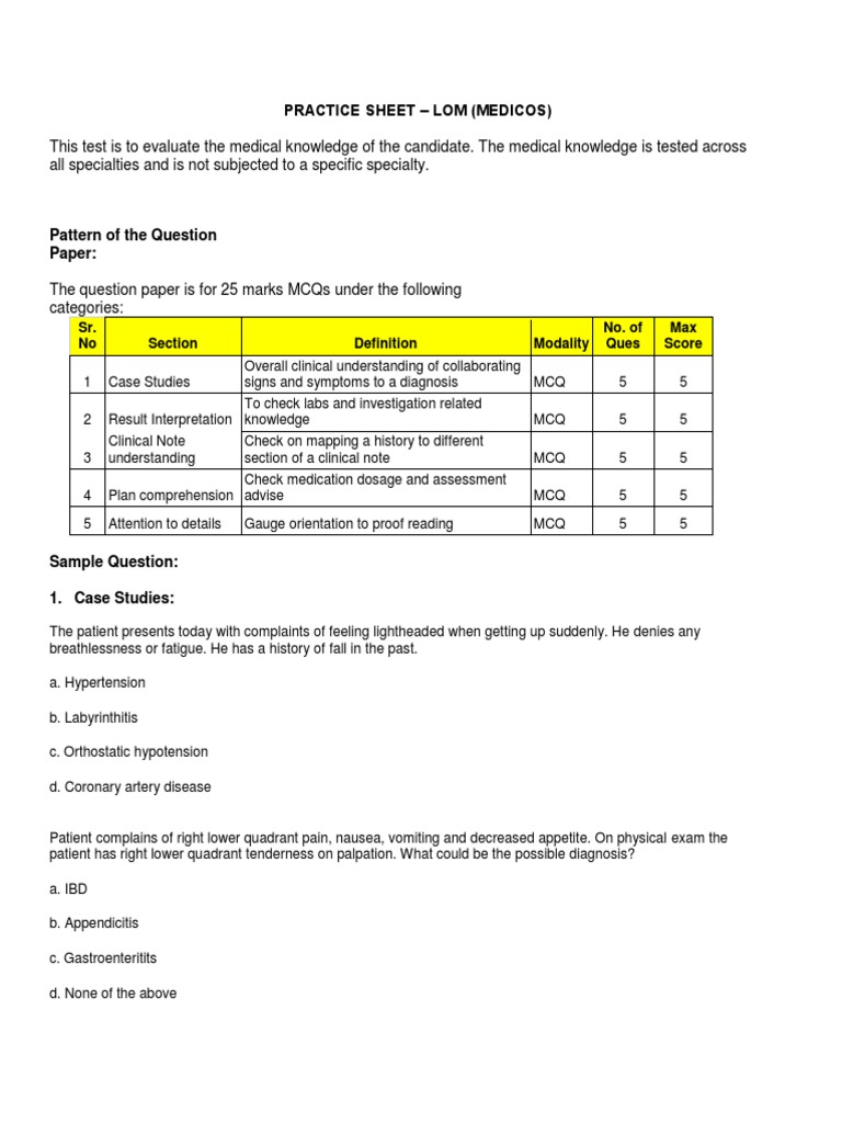Medical MCQ PDF | PDF | Multiple Choice | Physical Examination