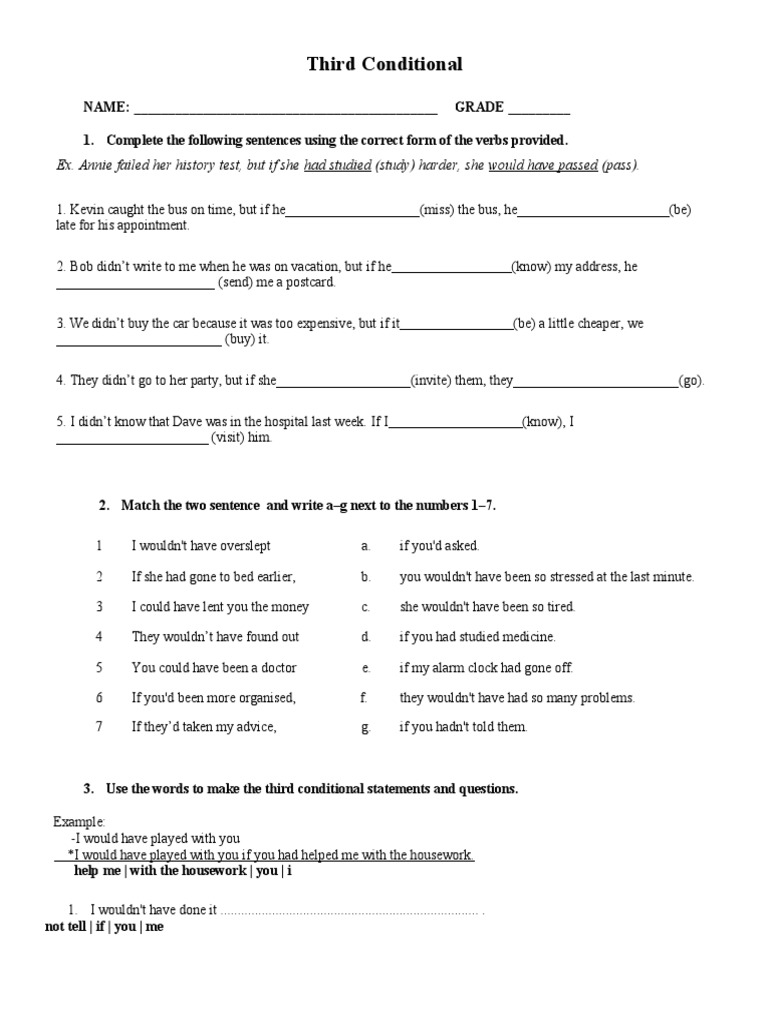 3RD Conditional Worksheet | PDF | Semiotics | Linguistic Morphology