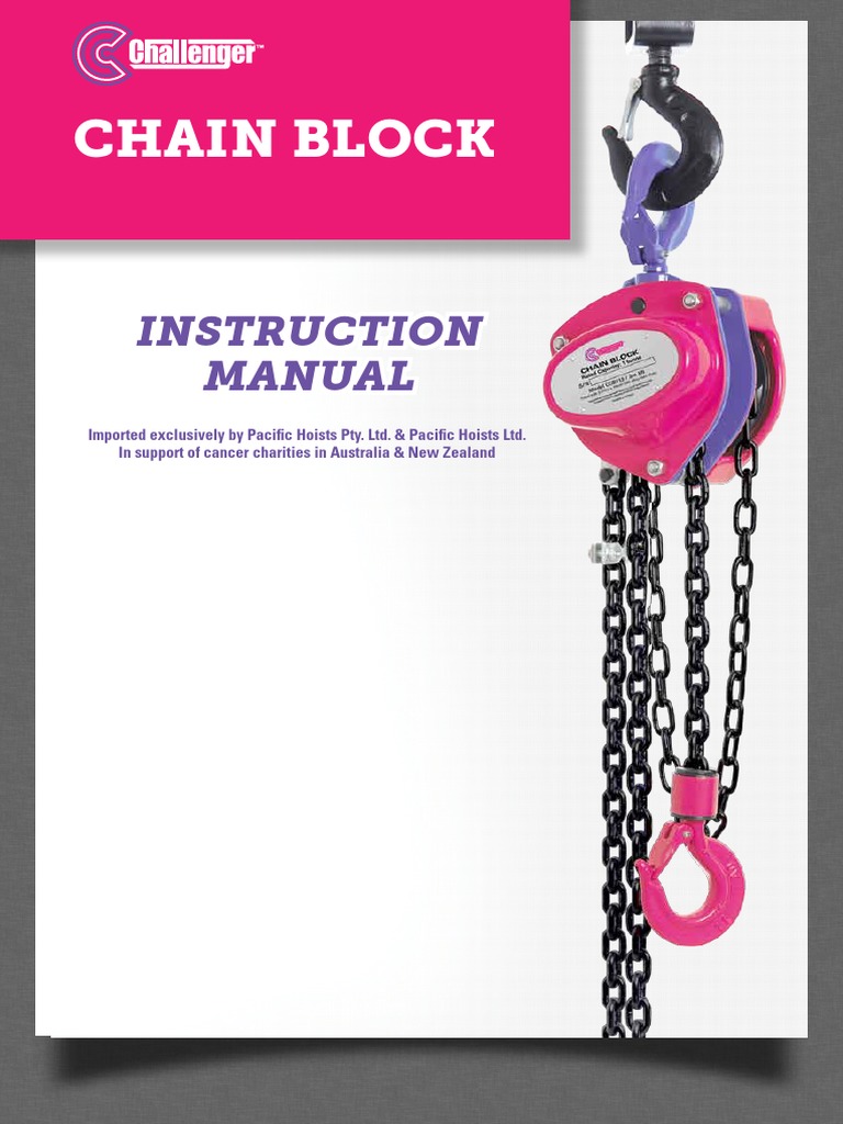 Challenger Chain Block User Manual | PDF | Nut (Hardware) | Safety