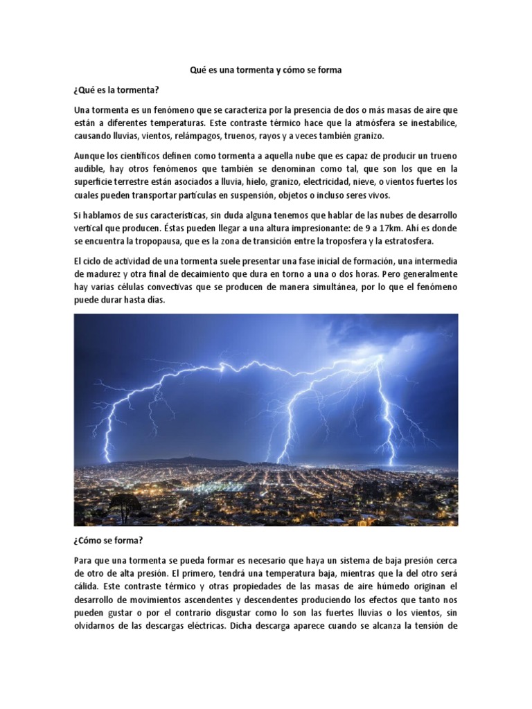 Qué es una tormenta y cómo se forma | PDF | Tormentas | Ramas de ...