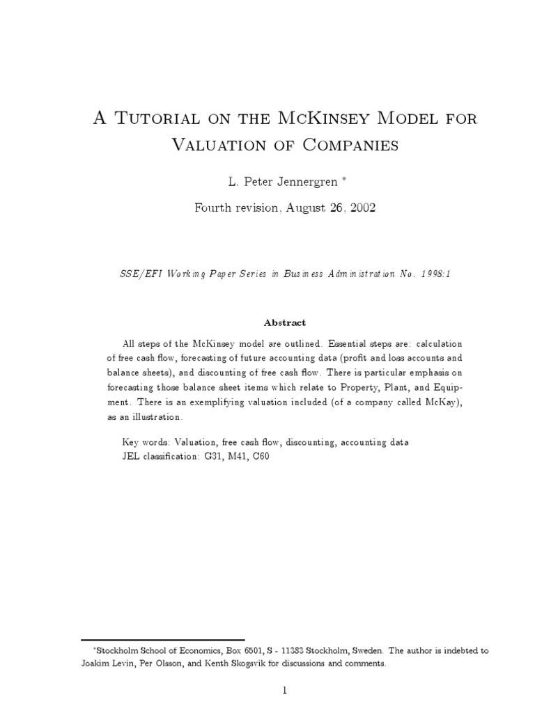 McKinsey Valuation | PDF | Free Cash Flow | Depreciation